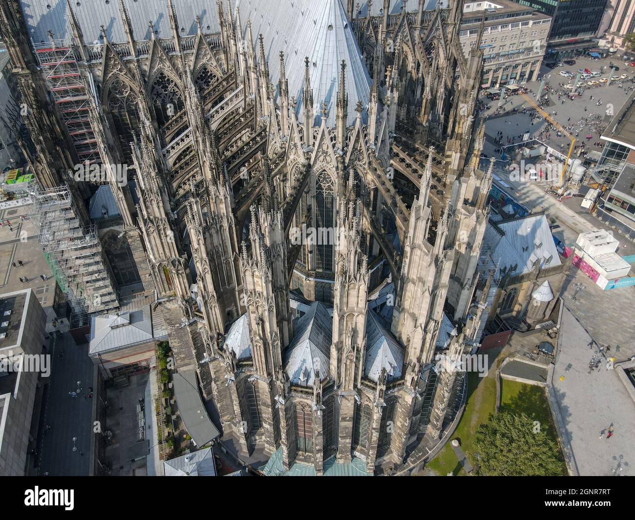 Drone view at the cathedral of Cologne on Germany Stock Photo - Alamy