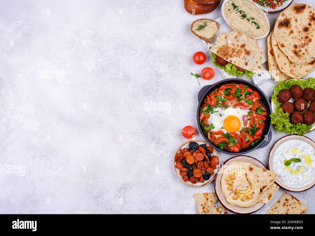 Traditional Jewish, Israeli and middle Eastern food Stock Photo - Alamy