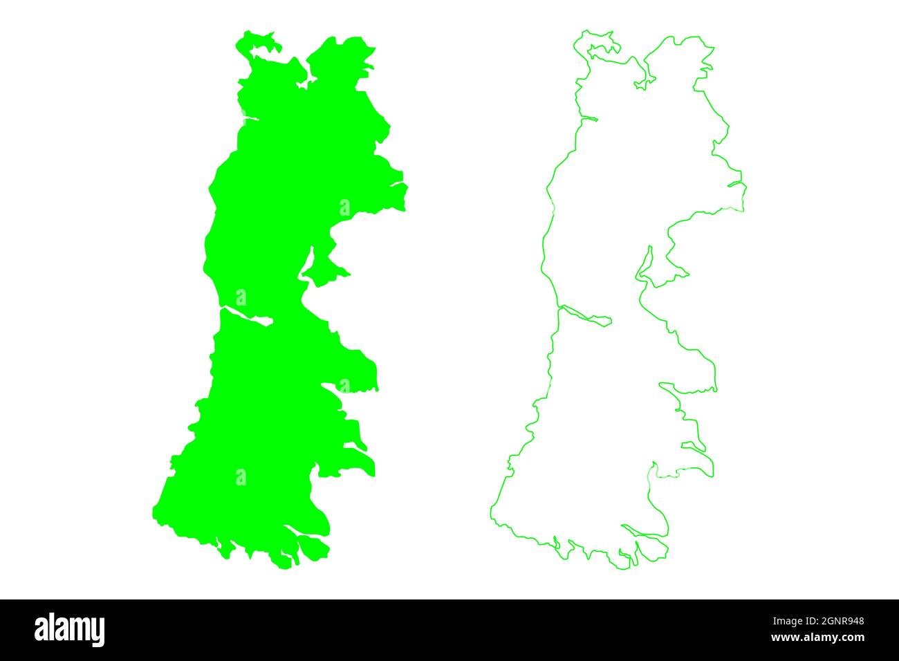 Chiloe island ( Republic of Chile, South and Latin America) map vector ...
