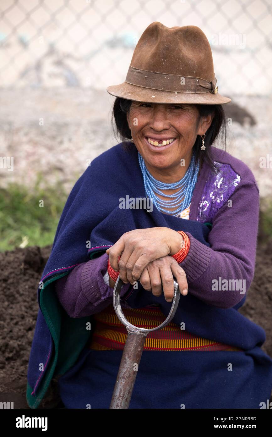 Indigenous woman in San Jose de Tanquis, Ecuador Stock Photo - Alamy