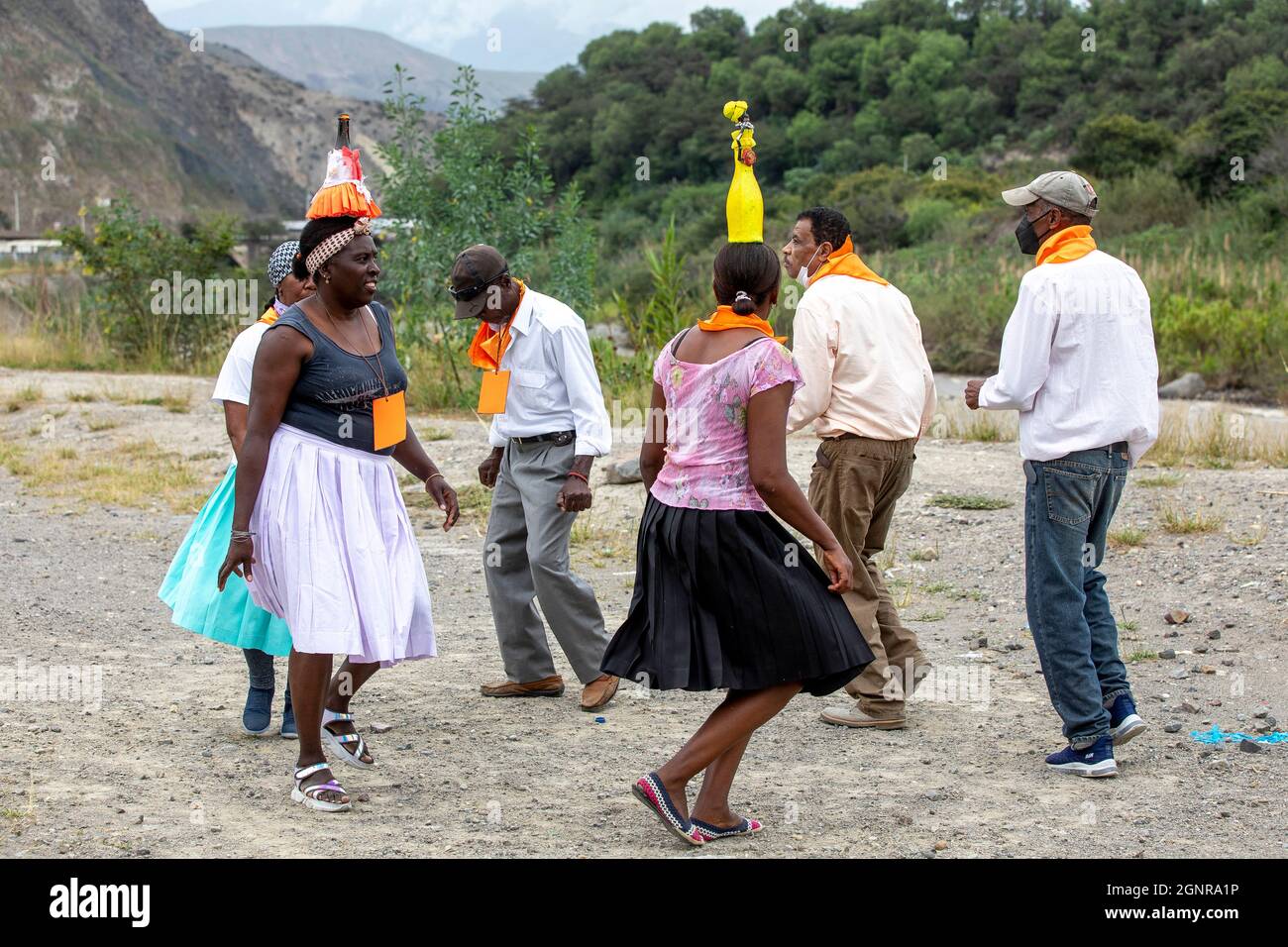 Afro-Ecuadorian group dancing in Valle del Chota, Ecuador Stock Photo ...