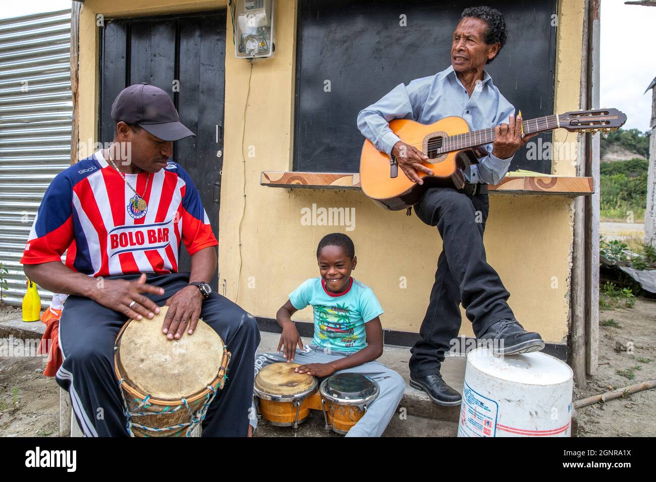 Afro-Ecuadorian musicians in Valle del Chota, Ecuador Stock Photo - Alamy