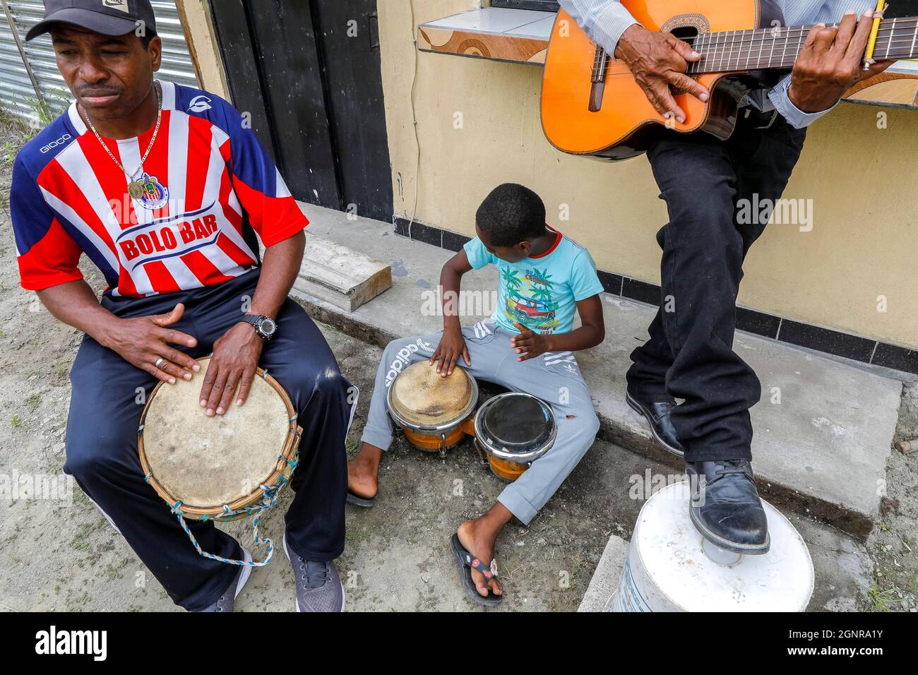 Afro-Ecuadorian musicians in Valle del Chota, Ecuador Stock Photo - Alamy