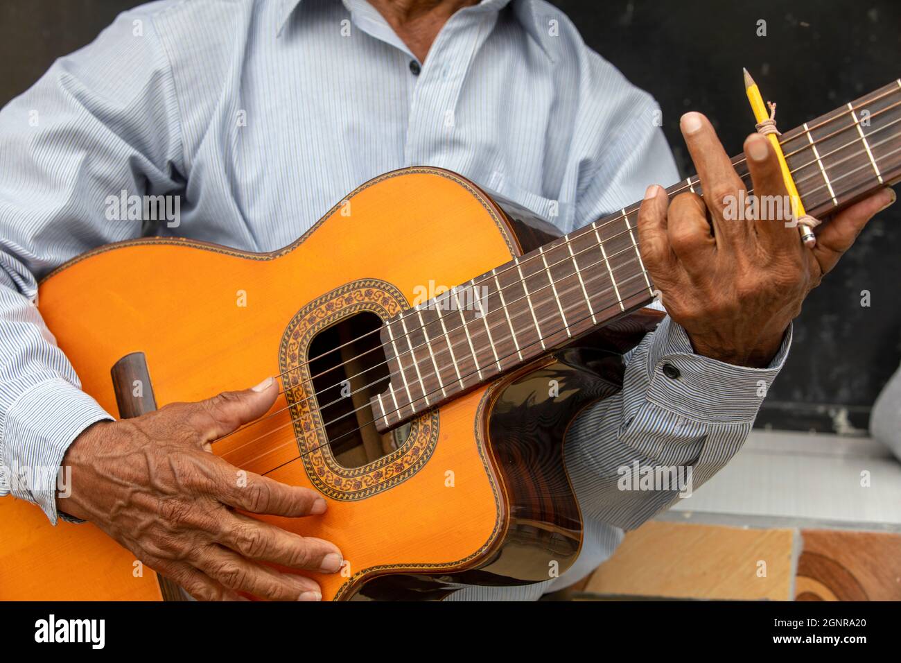 Afro-Ecuadorian musician in Valle del Chota, Ecuador Stock Photo - Alamy