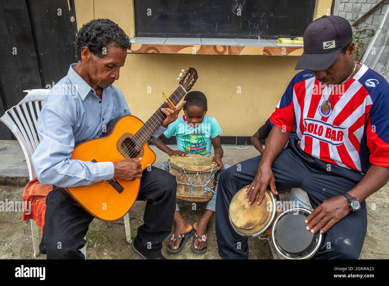 Afro-Ecuadorian musicians in Valle del Chota, Ecuador Stock Photo - Alamy