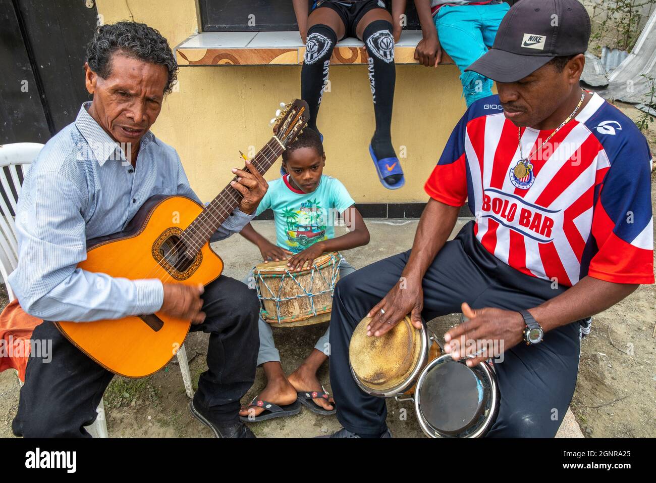 Afro-Ecuadorian musicians in Valle del Chota, Ecuador Stock Photo - Alamy