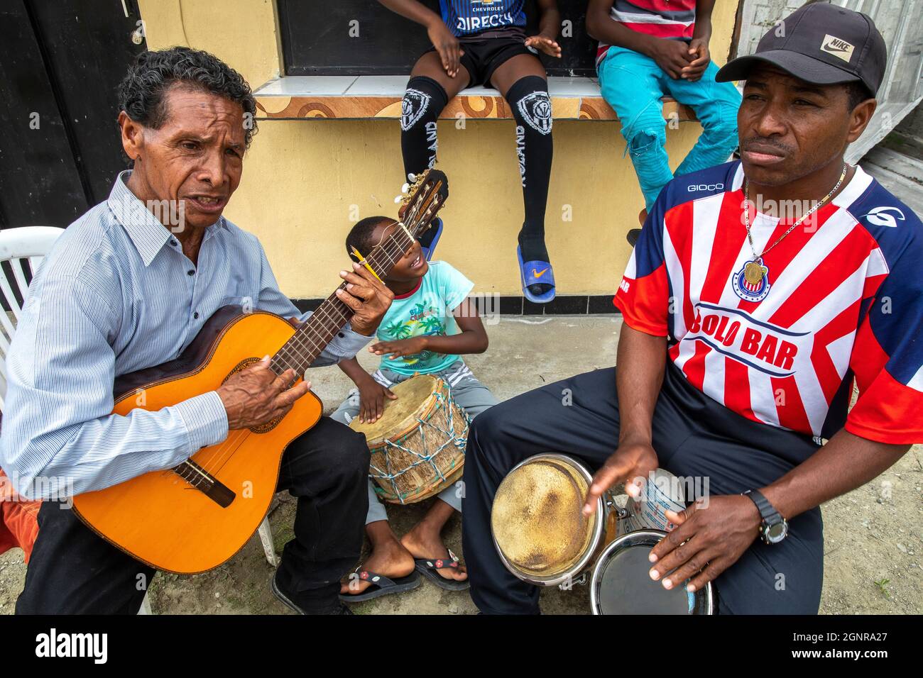 Afro-Ecuadorian musicians in Valle del Chota, Ecuador Stock Photo - Alamy