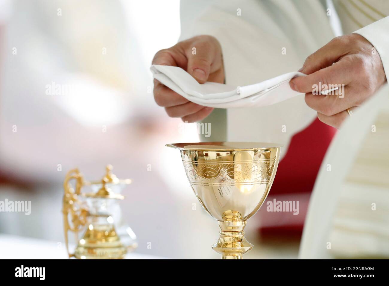 Saint Maurice church. Holy Thursday. Chrism Mass. Liturgy of eucharist ...