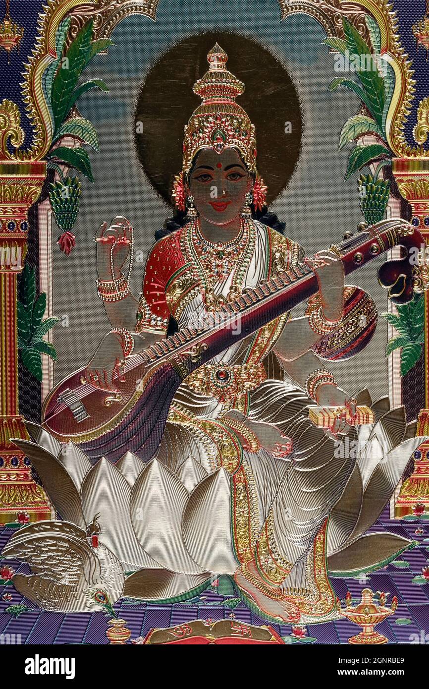 Saraswati : the Hindu goddess of knowledge, music, art, speech, wisdom ...