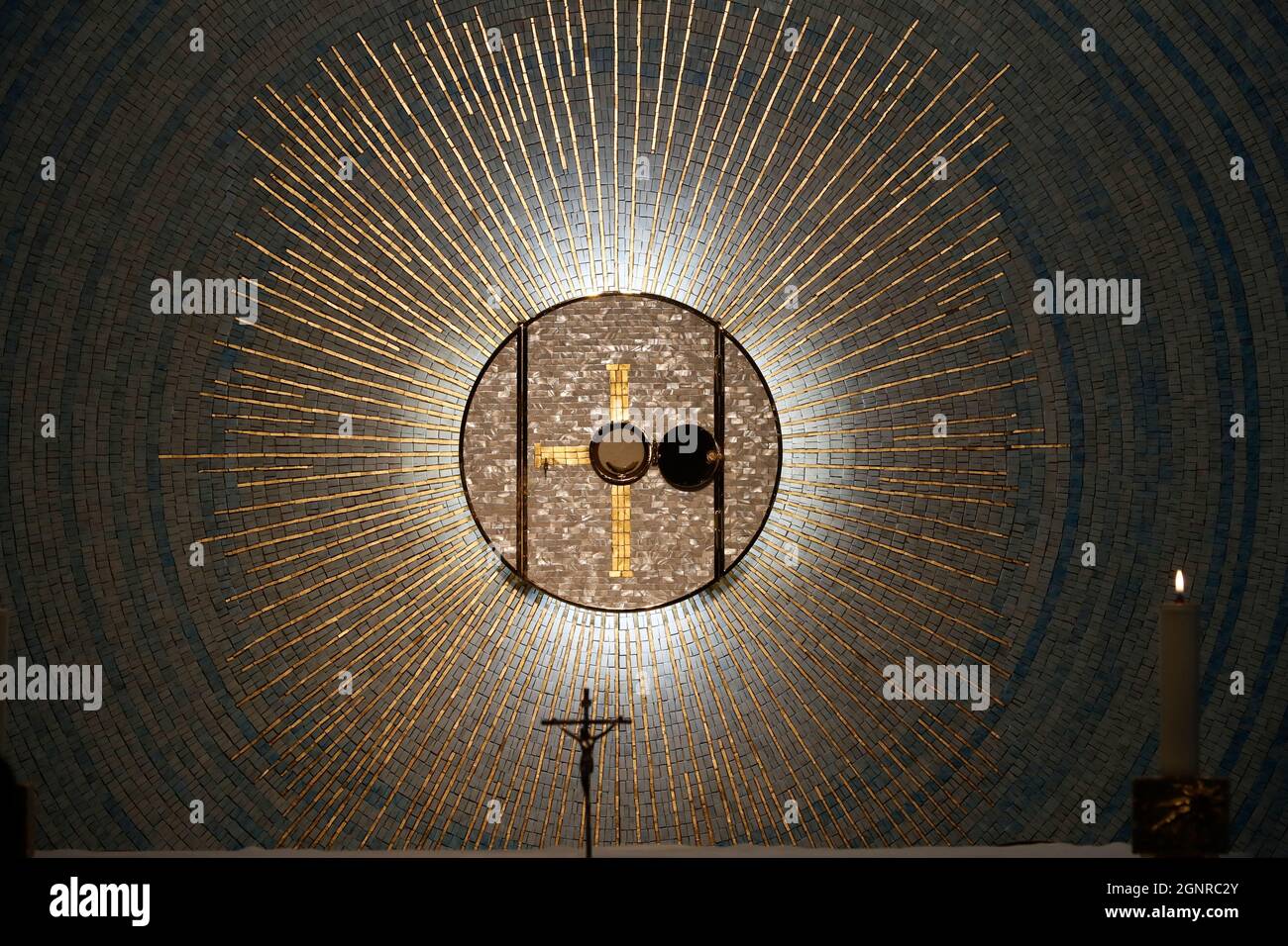 Temple of Monte Grisa. Eucharistic adoration. Monstrance. Italy Stock ...