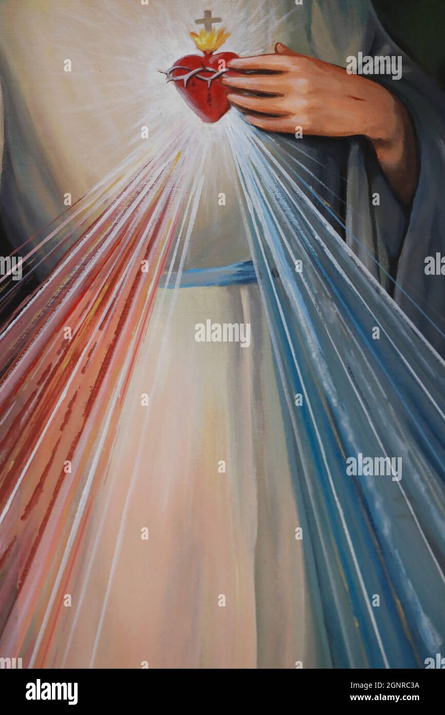 Temple of Monte Grisa. The Divine Mercy, Sacred Heart of Jesus. Italy ...