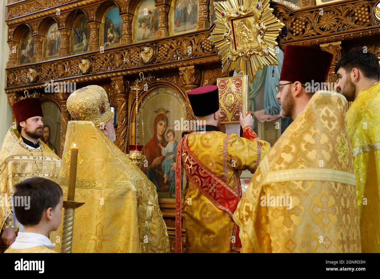 Orthodox mass in Transfiguration church, Chisinau, Moldova Stock Photo ...