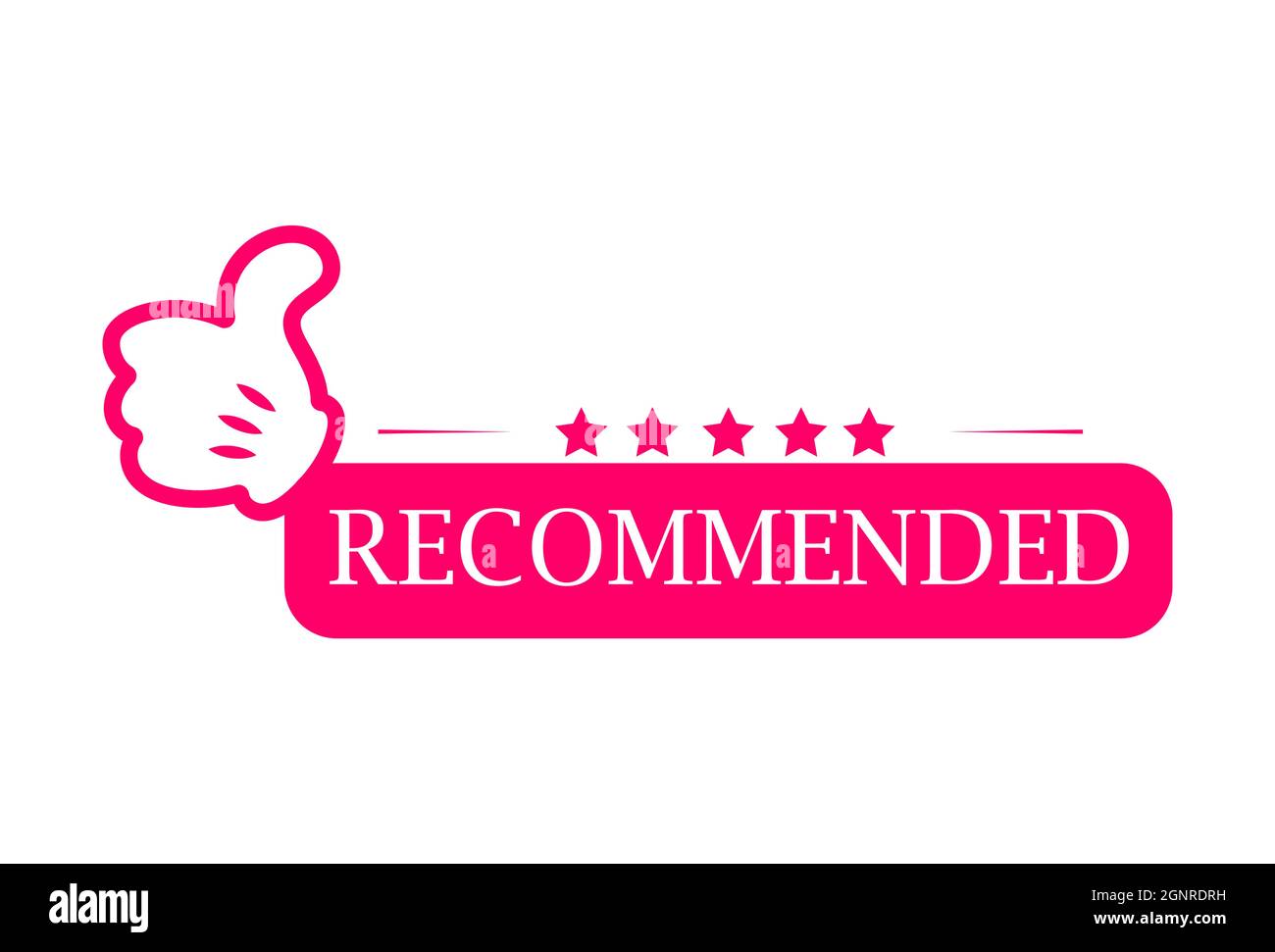 Red pink vector illustration banner recommended with thumbs up Stock ... Red pink vector illustration banner recommended with thumbs up Stock ...
