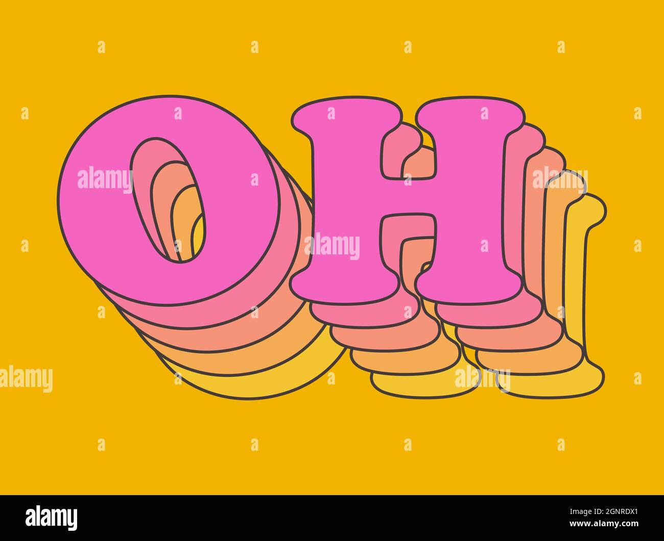 OH! Message style in black outline Sticker set for banner, web, poster ...