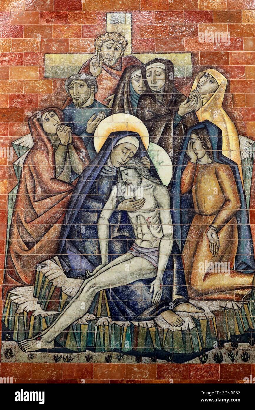 Sanctuary of Fatima. Way of the Cross. Jesus is taken down from the ...