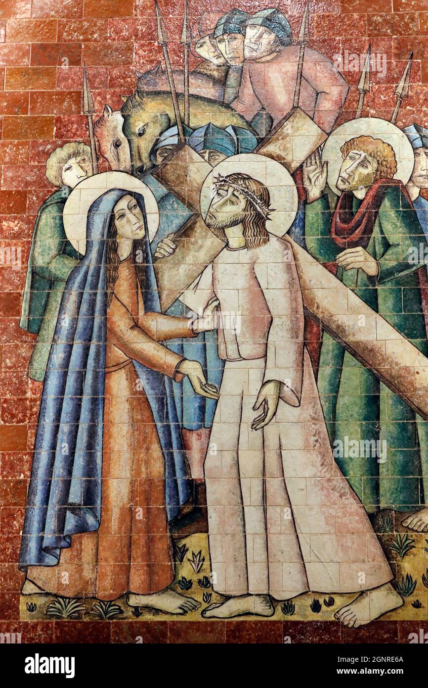 Sanctuary of Fatima. Way of the Cross. Jesus meets his Mother. The ...