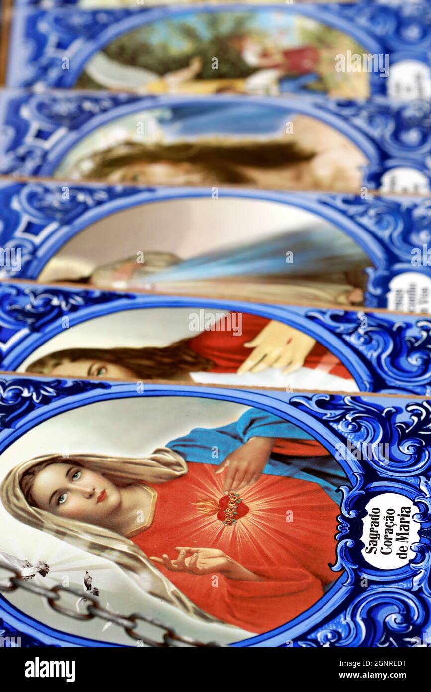 Sanctuary of Fatima. Souvenir shop. Virgin Mary. Portugal Stock Photo ...