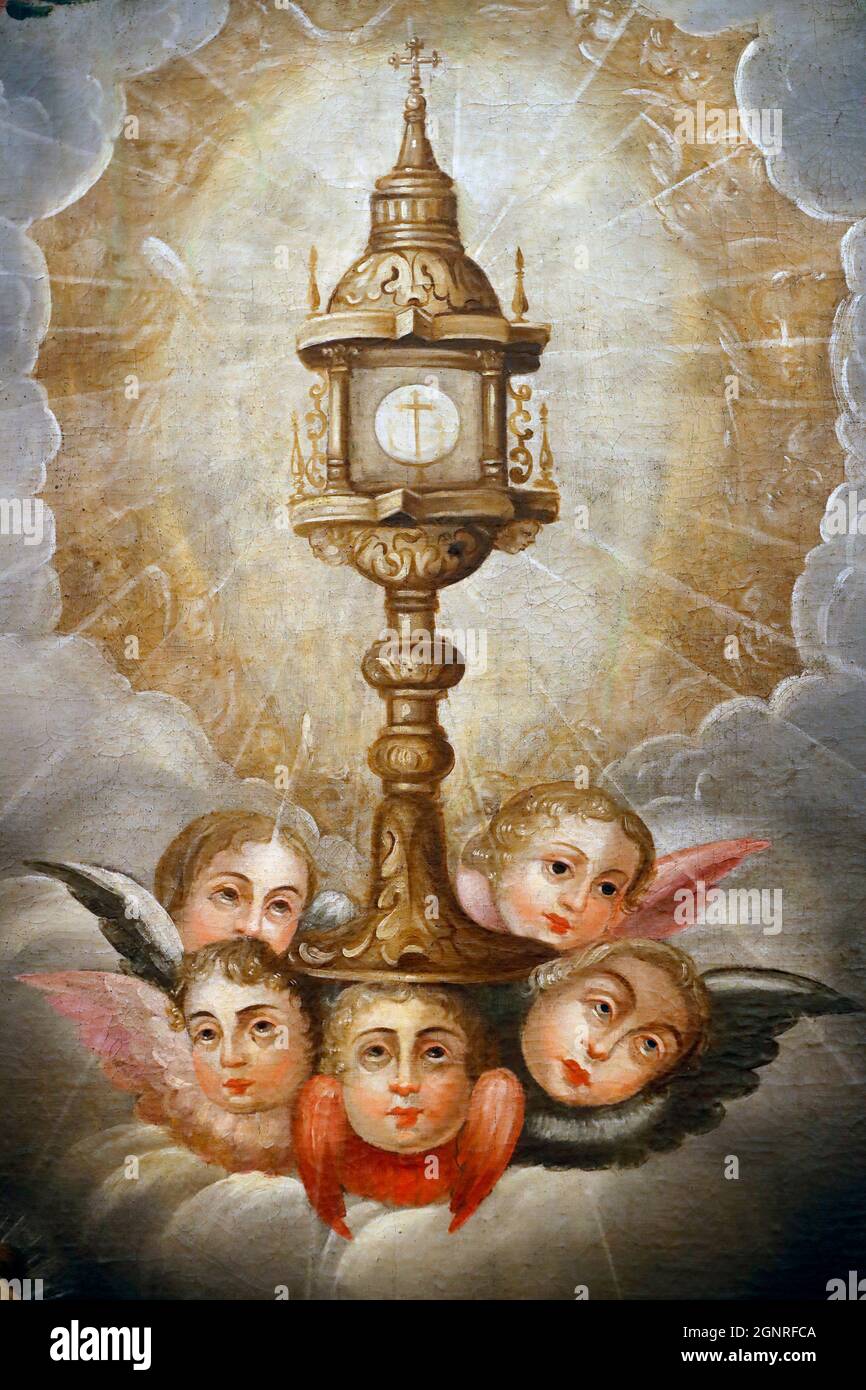 Eucharistic adoration painting hi-res stock photography and images - Alamy