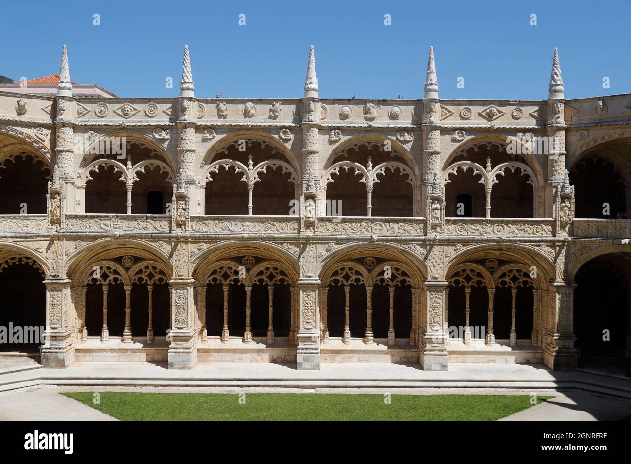 The Jeronimos Monastery or Hieronymites Monastery. The cloister. Lisbon ...