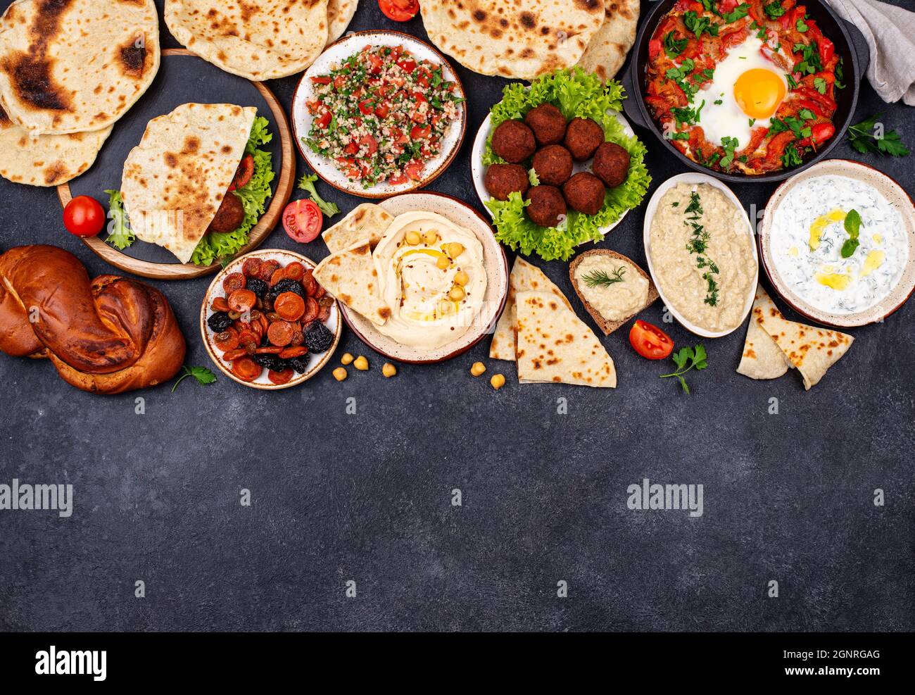 Traditional Jewish, Israeli and middle Eastern food Stock Photo - Alamy