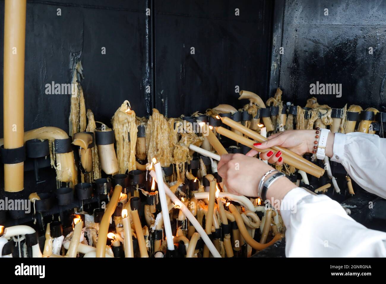 Candle offering at the Sanctuary of Fatima. Portugal Stock Photo - Alamy