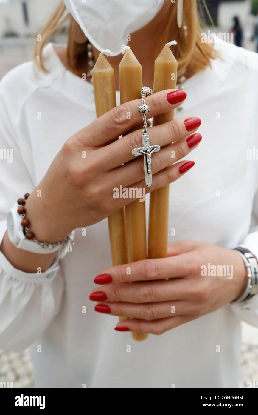 Candle offering at the Sanctuary of Fatima. Portugal Stock Photo - Alamy