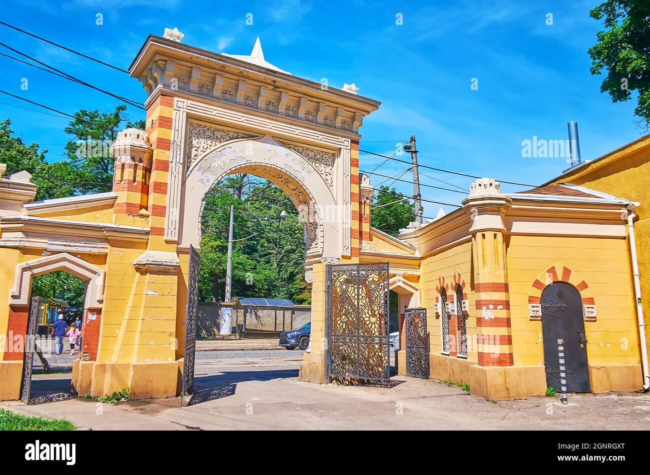 The richly decorated Moorish Arch with traditional decorations, Odessa ...