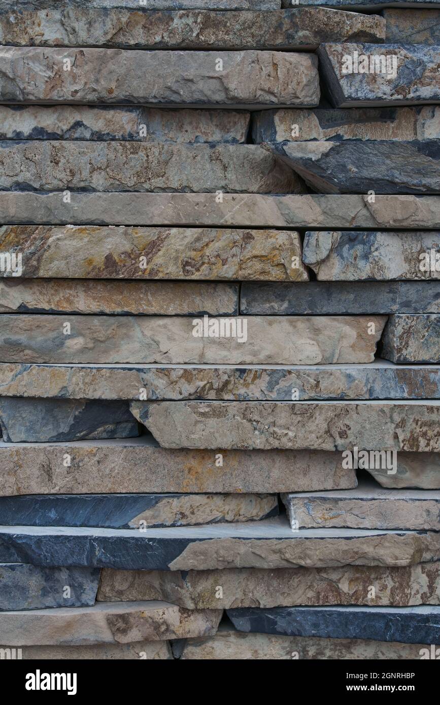 Inlaid cut stone wall inlaid and arranged forming a decorative Stock ...