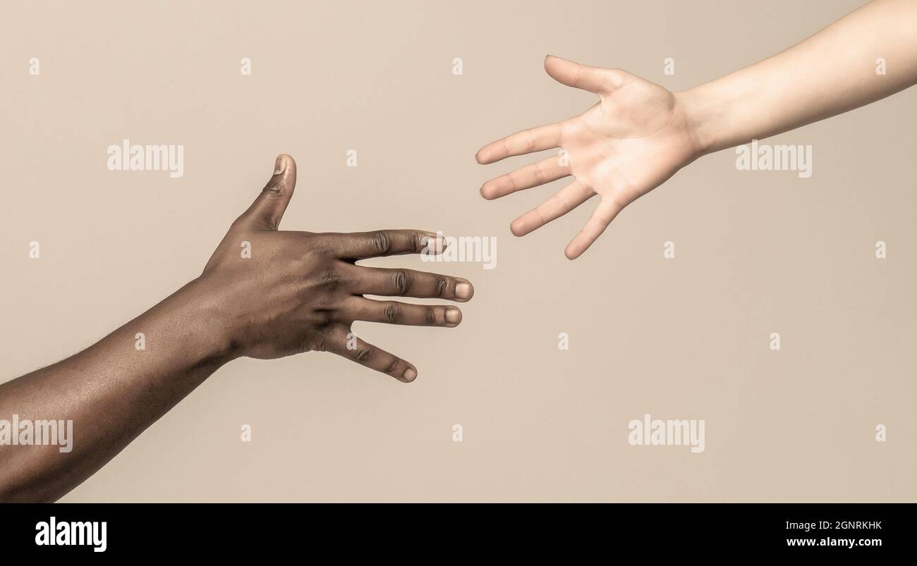 Helping hand, Rescue, multiathnic people. Helping hands, Rescue gesture ...