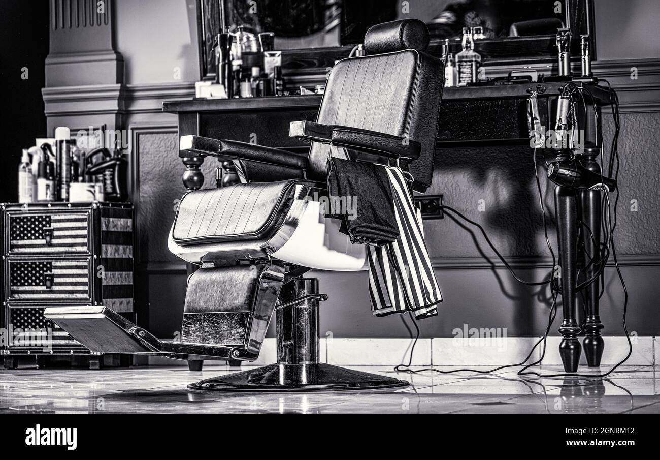 Barbershop armchair, modern hairdresser and hair salon, barber shop for ...
