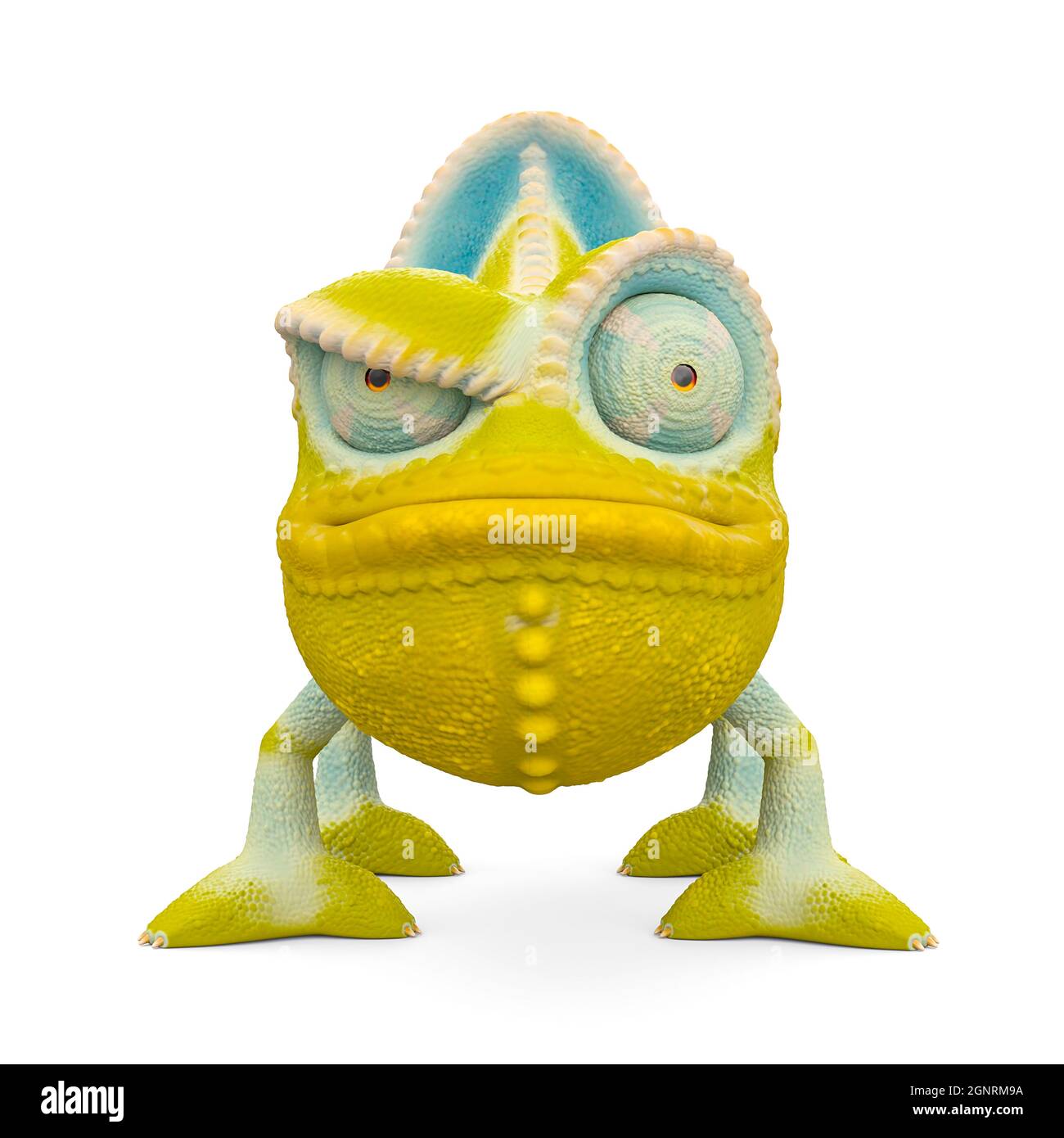chameleon cartoon is angry, 3d illustration Stock Photo - Alamy