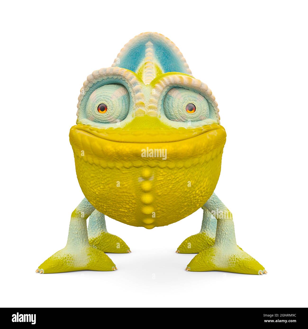 chameleon cartoon is happy, 3d illustration Stock Photo - Alamy