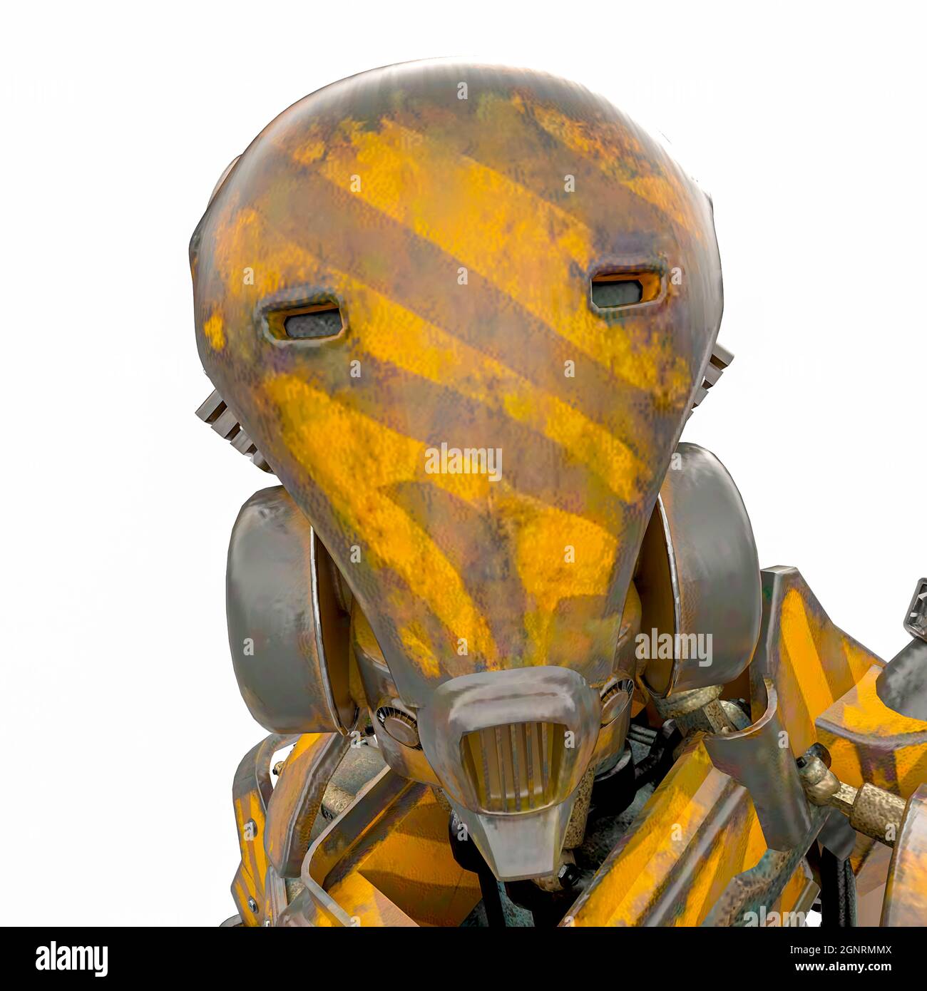 mega drone soldier robot id portrait front view, 3d illustration Stock ...