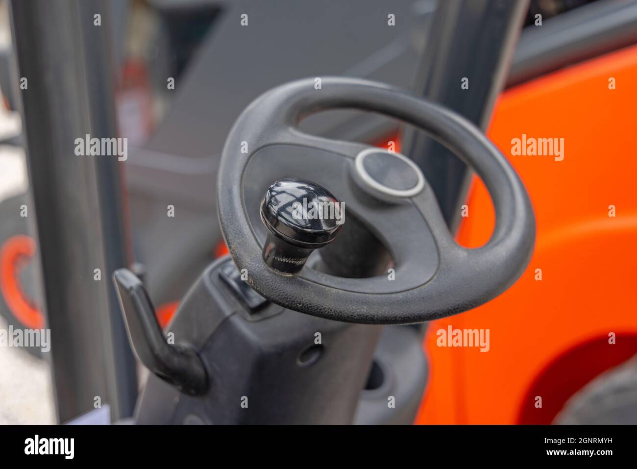 Forklift Steering Wheel With Ball Spinner Knob Power Handle Stock Photo ...