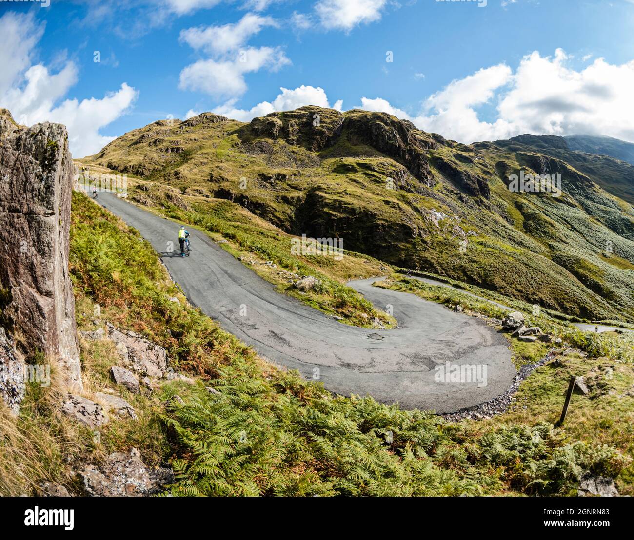 Hardknott hairpin bend, Fred Whitton Challenge, Hardknott Pass, Cumbria ...