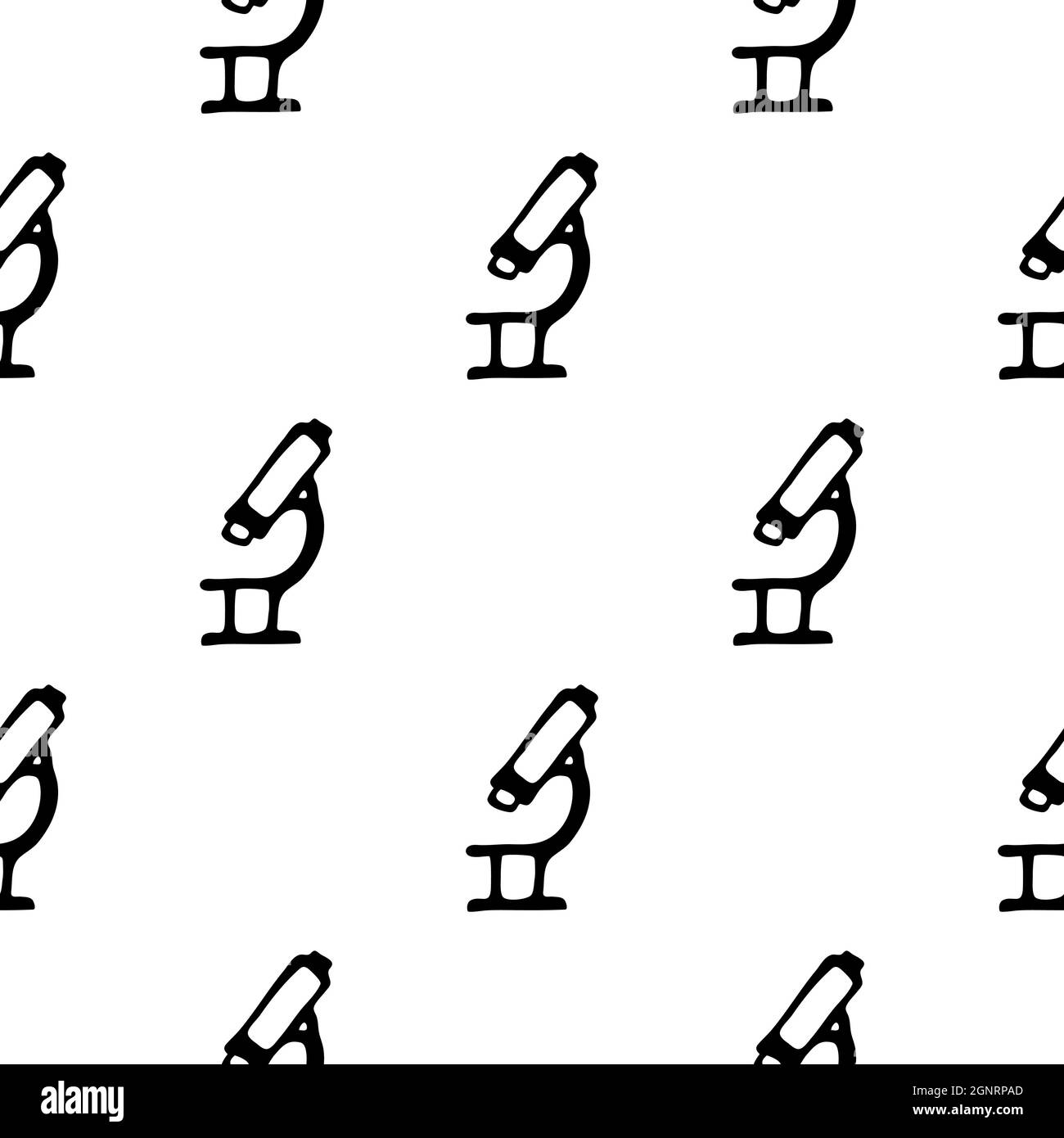 Seamless pattern with hand drawn microscope. Doodle style vector ...