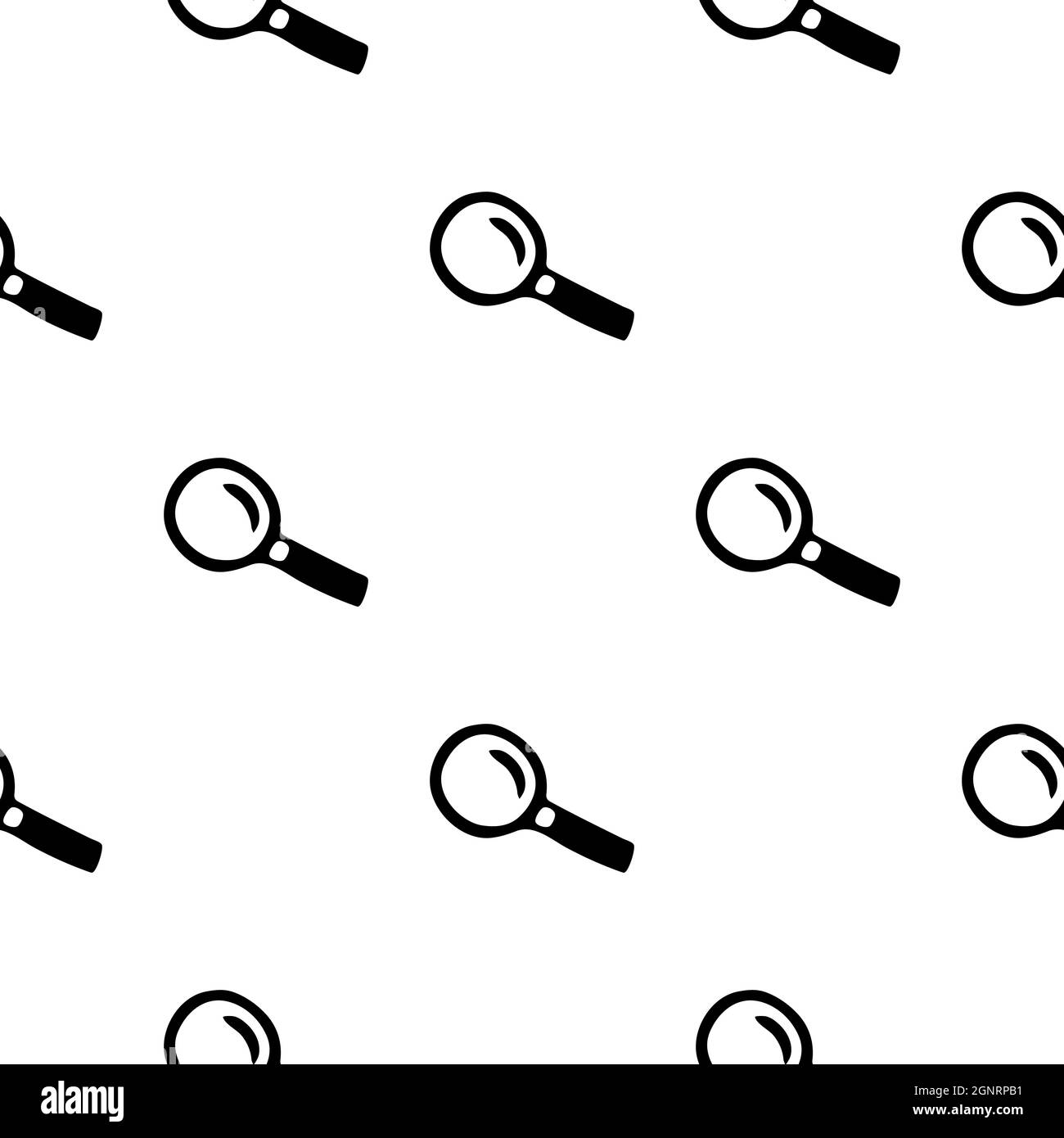Seamless pattern with hand drawn magnifier. Doodle style vector illustration isolated on white ...