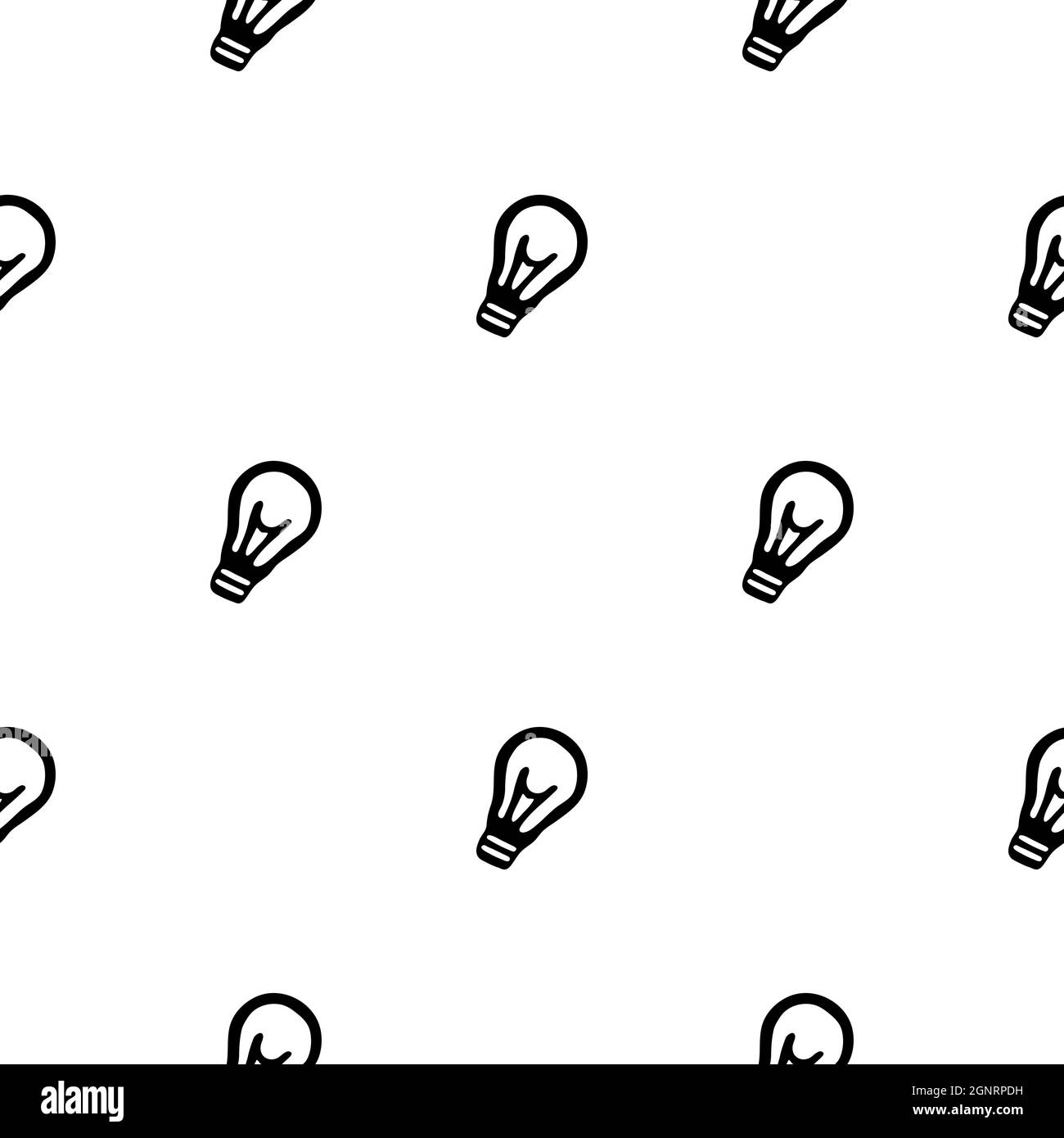 Seamless pattern with hand drawn light bulb. Doodle style vector ...