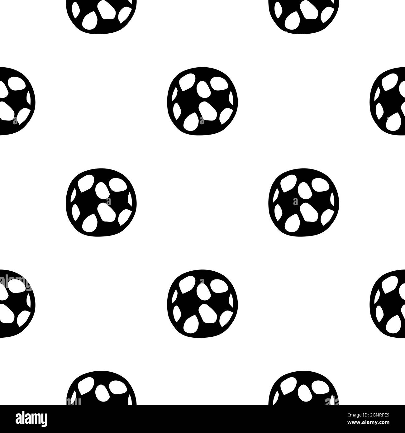 Seamless pattern with hand drawn soccer ball. Doodle style vector ...