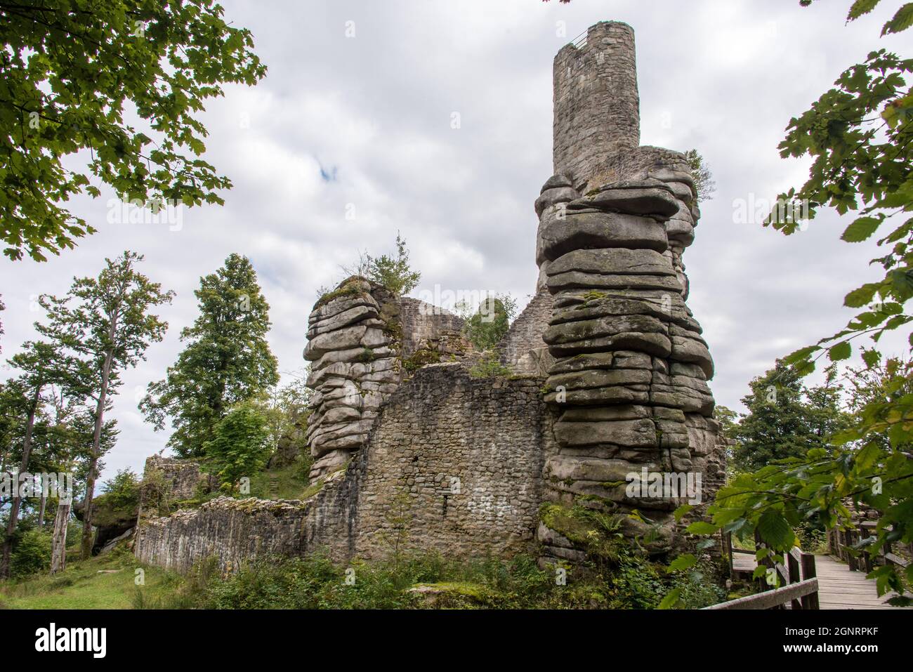 The ruins of Weißenstein castle are situated on picturesque layers of ...