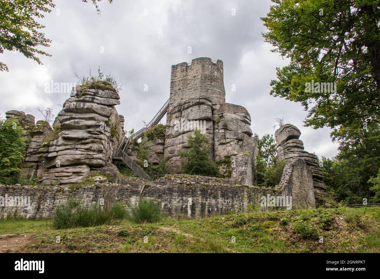 The ruins of Weißenstein castle are situated on picturesque layers of ...