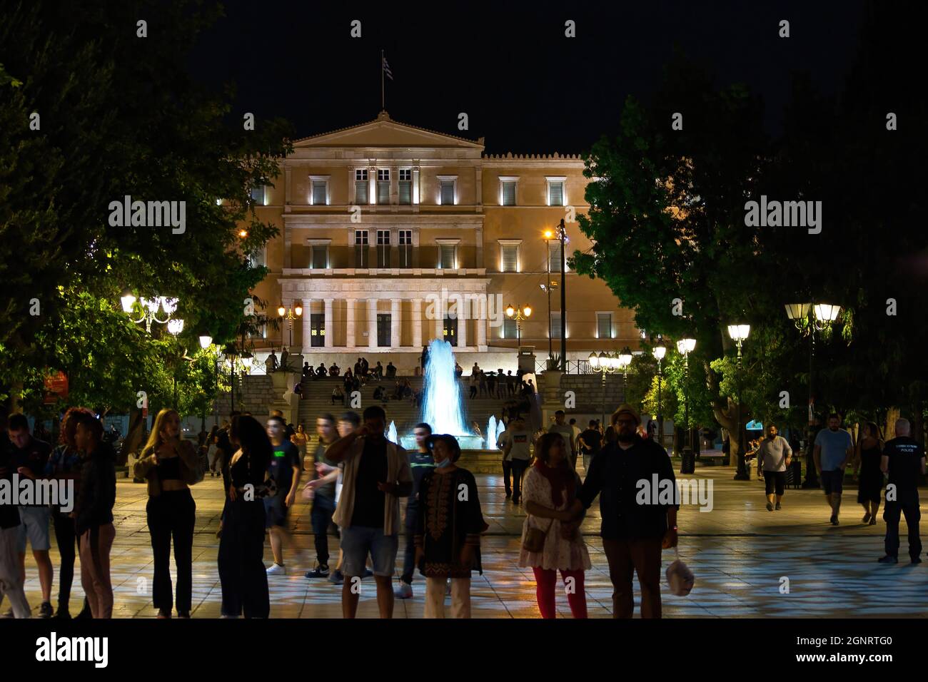 ATHENS, GREECE - Sep 22, 2021: Athena at dusk, street photo, Ermou ...