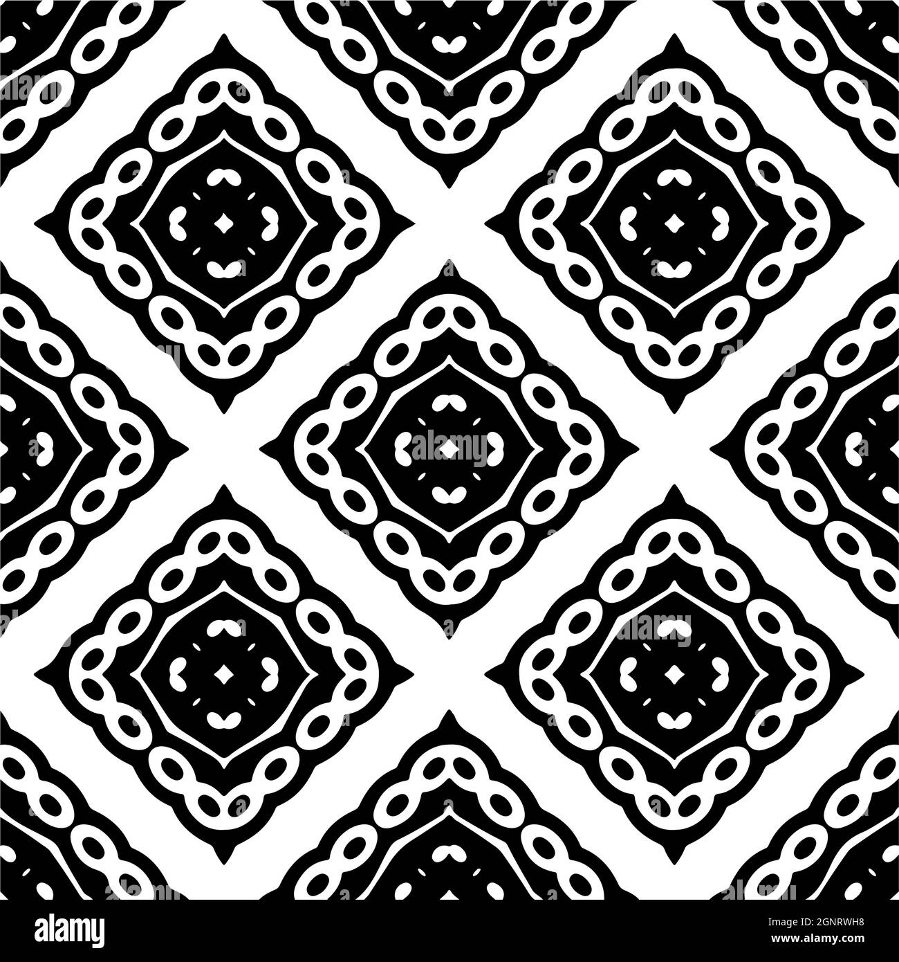 Flower geometric pattern. Seamless vector background. White and black ...