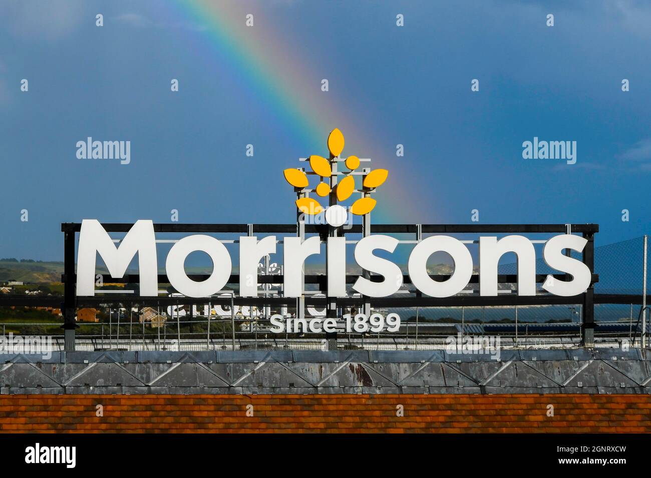 Morrisons supermarket sign logo hi-res stock photography and images - Alamy