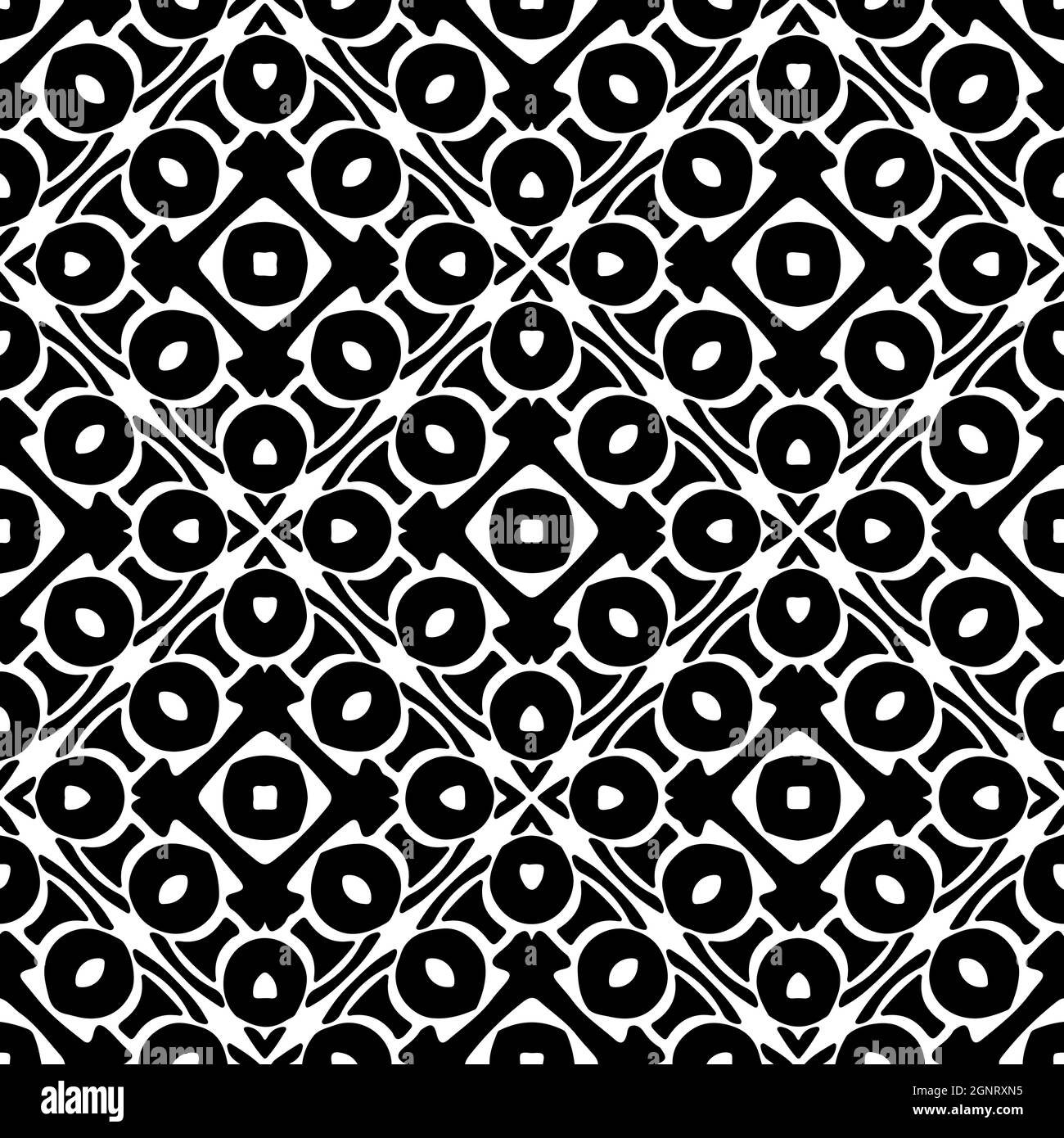 Flower geometric pattern. Seamless vector background. White and black ...