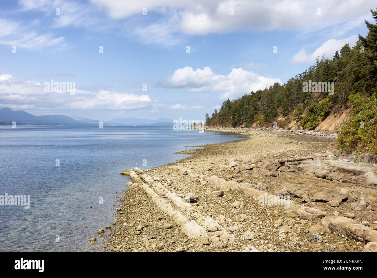 Rocky Shore with Canadian Nature Landscape on the Pacific Ocean West ...