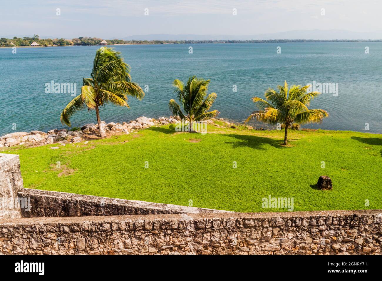 View from Castillo de San Felipe, Spanish colonial fort at the entrance ...