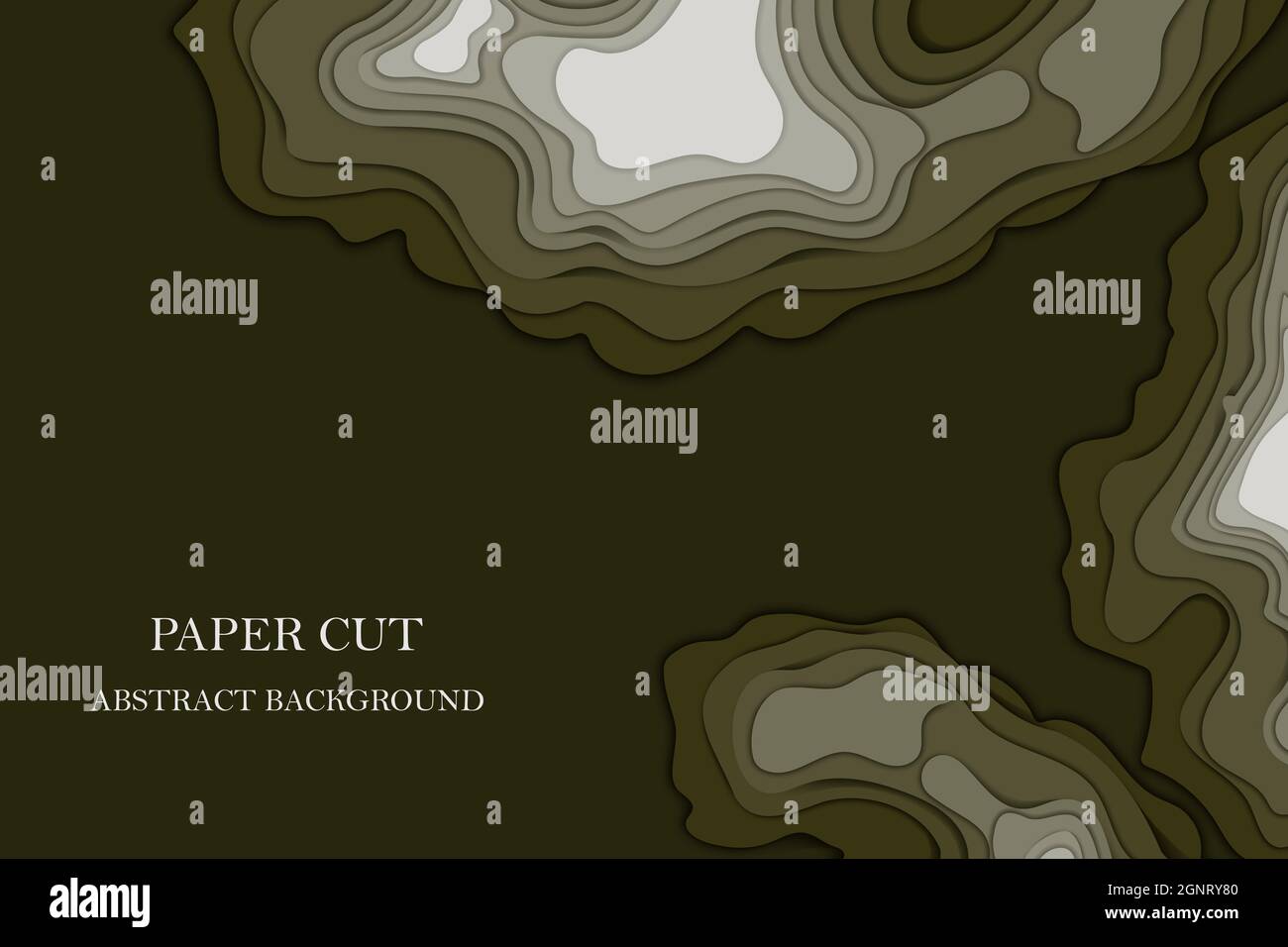 Topographic map concept or smooth origami layers paper cut layout.Map ...