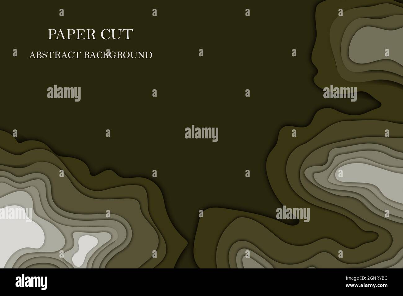 Topographic map concept or smooth origami layers paper cut layout.Map ...