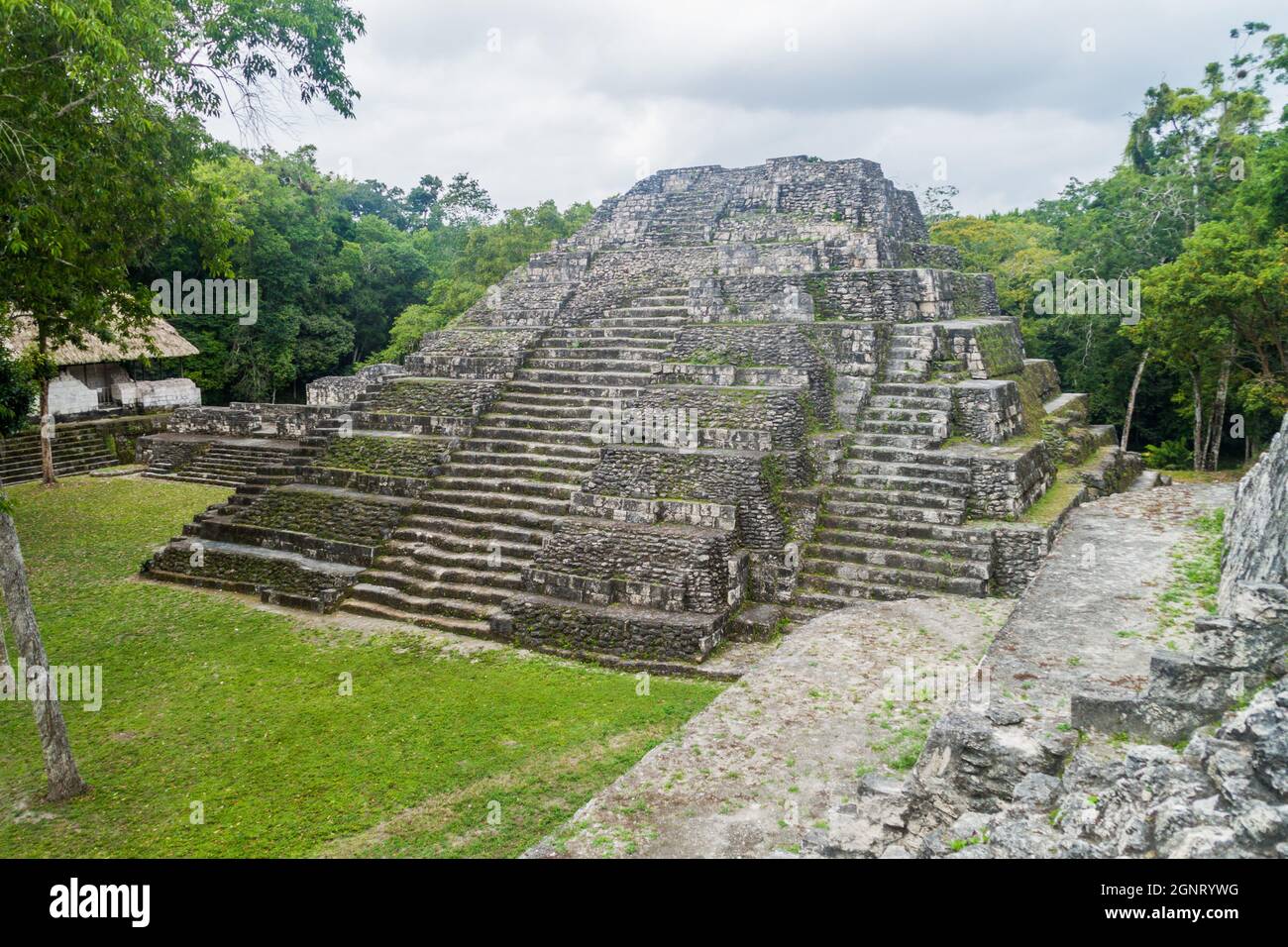 Pyramid at the North Acropolis at the archaeological site Yaxha ...